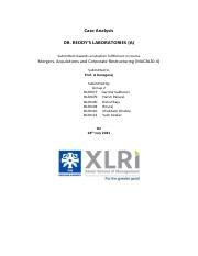 Analysis Of Dr Reddy S Laboratories Acquisition Of Betapharm A