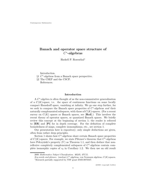 pdf banach and operator space structure of c algebras