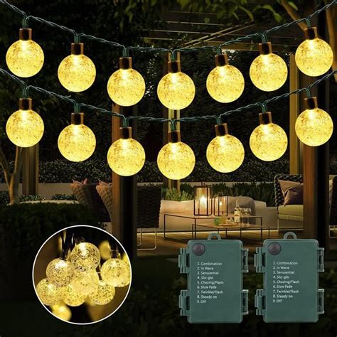 2Pcs Guinguette Pi 30 D Guirlande Rideau Lumineuse Extérieur