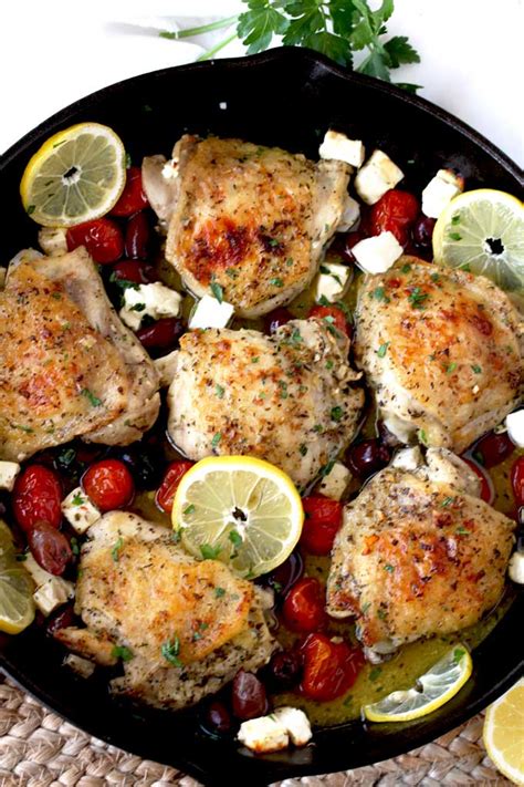 Greek Lemon Oven Roasted Chicken Thighs The Salty Marshmallow