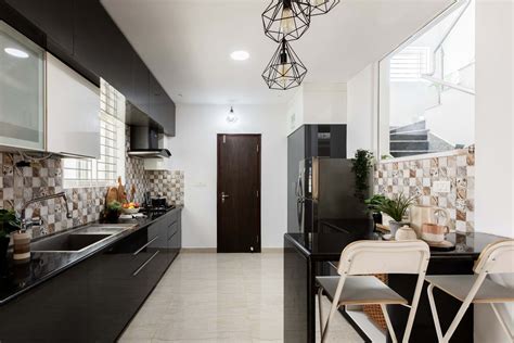 Parallel Modular Kitchen Design With A Granite Countertop Livspace