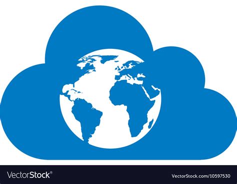 Cloud Computing With World Icon Royalty Free Vector Image