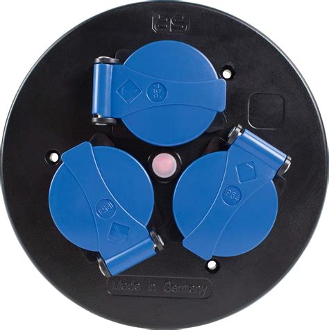 As Schwabe As Socket Insert Way Ip With Blue Hinged Lid And
