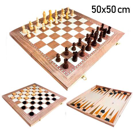 Jogo Xadrez Dama Gam O Em X Madeira Tamanho Grande
