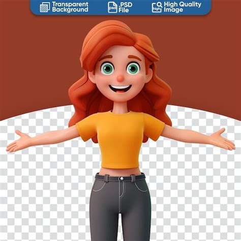 Mujer Con Los Brazos Abiertos Personaje Feliz En Una Simple Ilustraci N