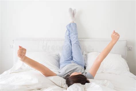 Beautiful Woman Legs Raised Up High Lying Stock Photos Free Royalty