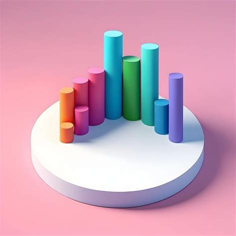 Premium Photo D Bar Chart Illustration Bar Chart With Depth