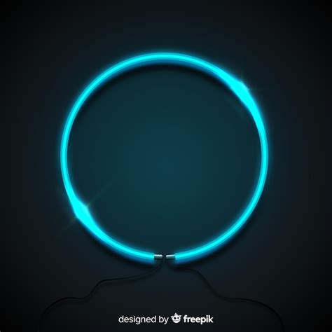 Círculo de neón azul Vector Gratis