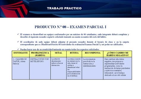 3º Indicaciones Producto N º 08 Examen Parcial I PRODUCTO N º 08
