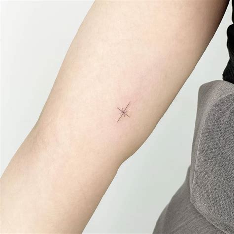 Minimalistic North Star Tattoo Located On The Inner