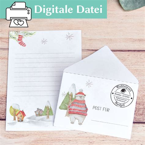 Wichtelbrief Vorlage Zum Ausdrucken Briefpapier Umschlag
