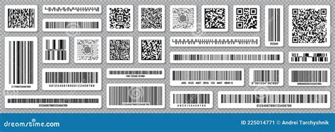 Set Of Product Barcodes And Qr Codes Identification Tracking Code