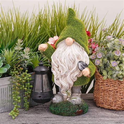 Teresa S Collections Led Solarleuchte Gartenzwerg Mit Laterne Cm