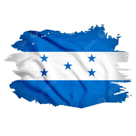 Honduras Flag In Watercolor Hard Brush New Honduras Flag Honduras