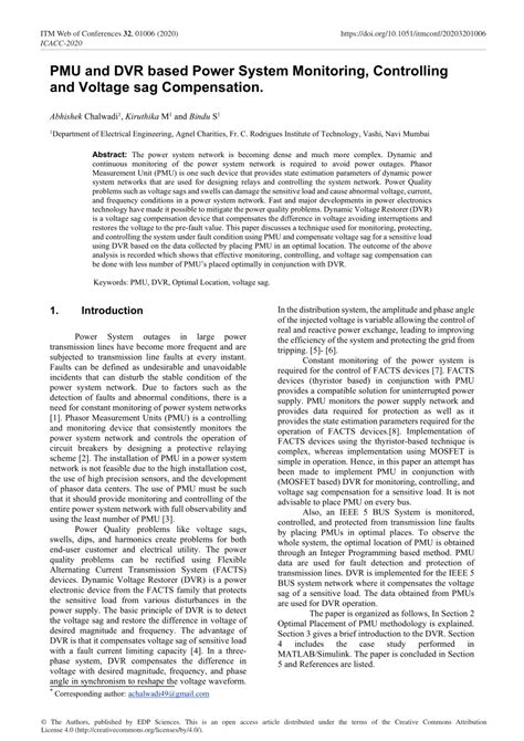 pdf pmu and dvr based power system monitoring controlling and voltage sag compensation