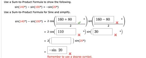 solved use a sum to product formula to show the following