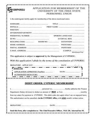 Fillable Online Uvpersu Ufs Ac Application For Membership Uvpersu