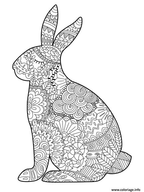 Coloriage Paques Lapin Adulte Zentangle Dessin Paques à imprimer