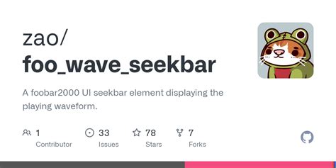 GitHub Zao Foo Wave Seekbar A Foobar2000 UI Seekbar Element