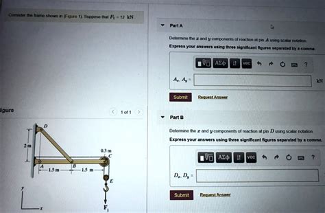 solved consider the frame shown in figure 1 suppose that f 12 kn parta determine the and