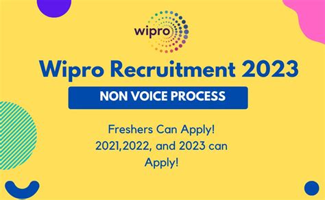 Wipro Recruitment For Freshers 2023 Non Voice Process Apply Now