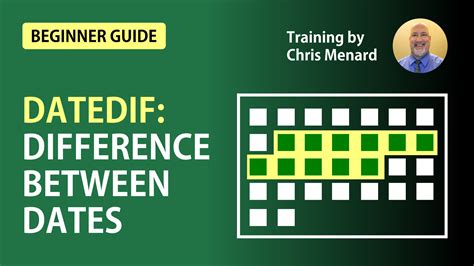 Excel DateDif Function Difference Between Two Dates Chris Menard