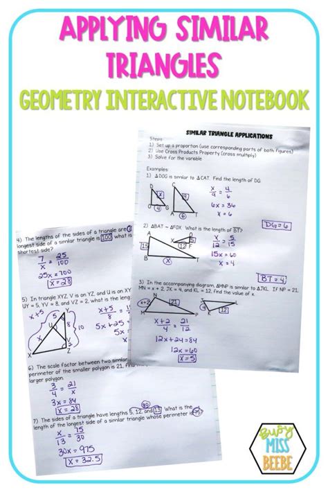 Virtually Flip Through My Geometry Interactive Notebook Similarity Unit