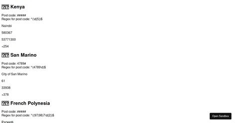 Use React Countries Examples Forked Codesandbox