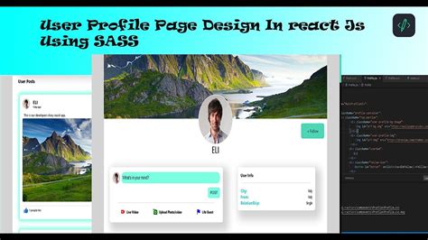 User Profile Page Design In React JS Using Sass Material UI Icons