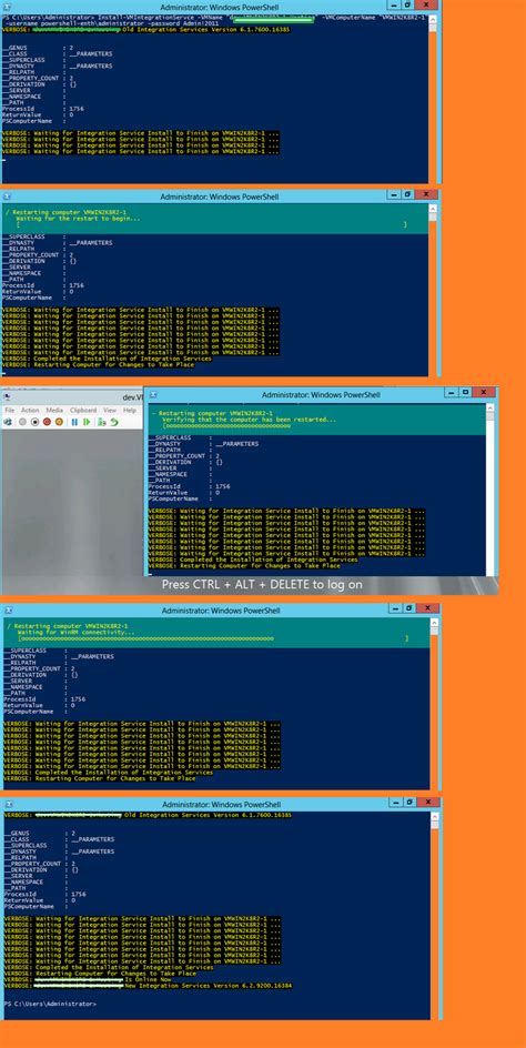 powershell script for automated install of hyper v integration services in a vm running on