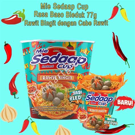 Jual Mie Sedaap Cup Mie Kuah Instan Mi Cabe Rawit Rasa Baso