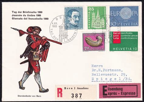 Schweiz Tag Der Briefmarke 1960 Bern Portogerechter R Express
