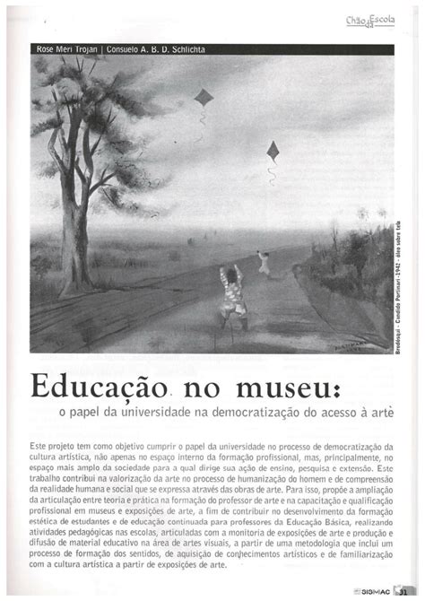 PDF Educação no museu o papel da universidade na democratização do