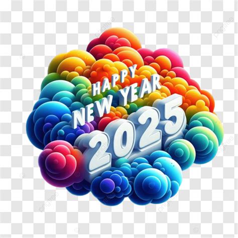 سحابة ملونة Rgb ونص في العام الجديد السعيد 2025 بخلفية بيضاء صنع سحابة