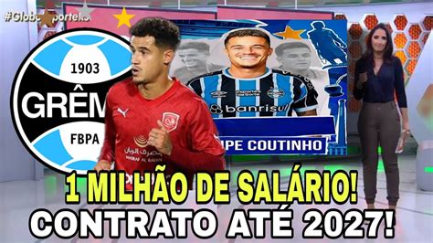 ACABOU DE ANUNCIAR CONTRATO ATÉ 2027 COUTINHO NOVO REFORÇO DO GRÊMIO