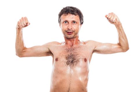 Homme Drôle Montrant Des Muscles Image stock Image du amusement