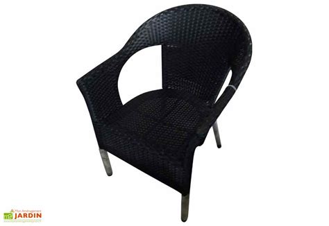Fauteuil de Jardin Résine Tressée Noir DCB Garden