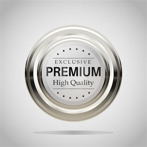 Premium Vector Luxury Silver Metal Badges And Labels Retro Vintage