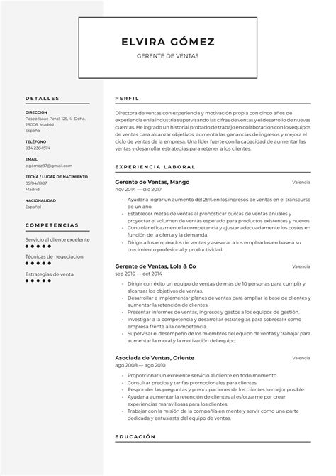 Top 67 Imagen Modelo De Curriculum Vitae Para Ventas Abzlocal Mx
