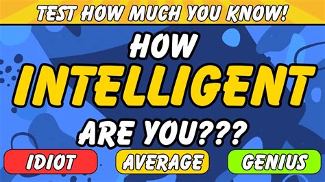 How Intelligent Are You Multiple Choice Question Quiz Youtube
