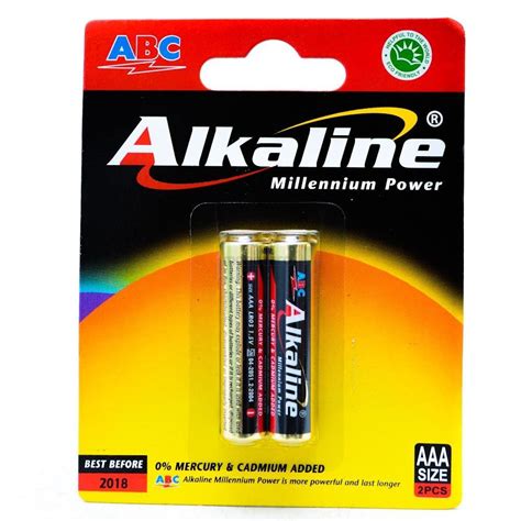 Jual Baterai ABC Alkaline AAA LR03 1 Set Isi 2 Pcs Shopee Indonesia
