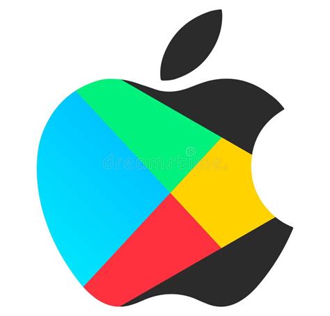 Apple Logo Icon With Google Play Store Icon Color Editorial