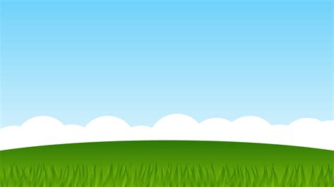 paisaje dibujos animados escena verde colina con césped y azul cielo