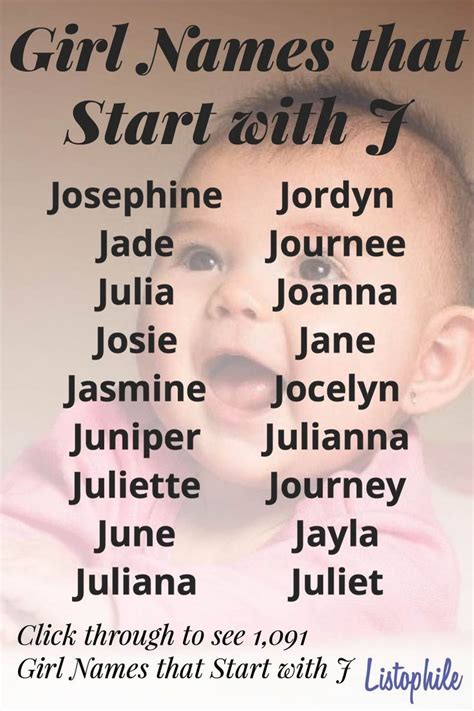 Girl Names That Start With J Baby Names Girl Names With J Girl Names