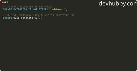 How To Generate UUID In PostgreSQL