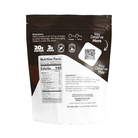 NuGo Proteína vegetal en polvo chocolate 0 71 onzas de proteína