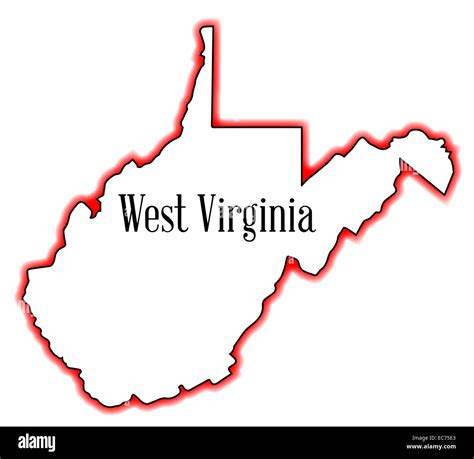 West Virginia Outline Map Over A White Background Stock Photo Alamy