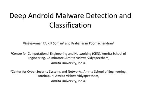 pdf deep android malware detection and classification