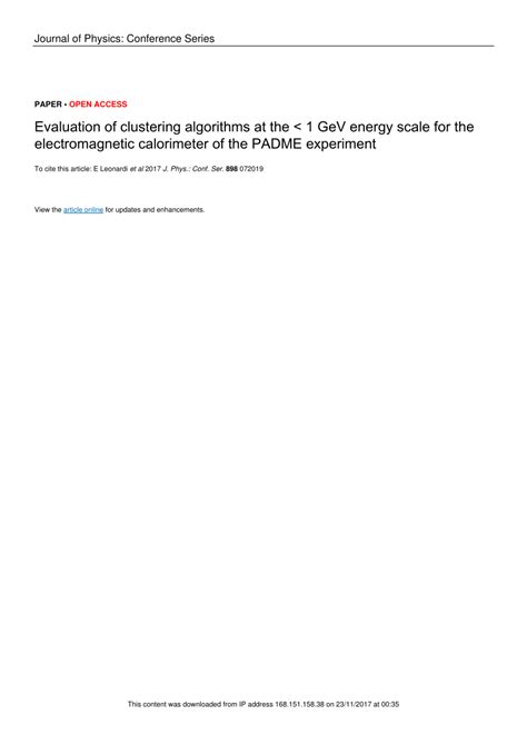 pdf evaluation of clustering algorithms at the