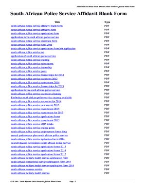 Fillable Online South African Police Service Affidavit Blank Form